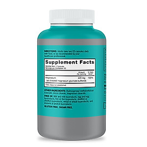 Qunol Magnesium Capsules 420mg, 100% DV, High Absorption Magnesium Supplement, Extra Strength, Bone and Muscle Health Supplement, 180 Count