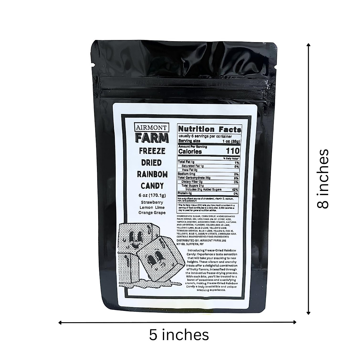 Freeze Dried Rainbow Candy 6oz- Ships In Box - Deliciously Crunchy, Intense Flavor, Lightweight Snack - Resealable Bag (Original 6oz)