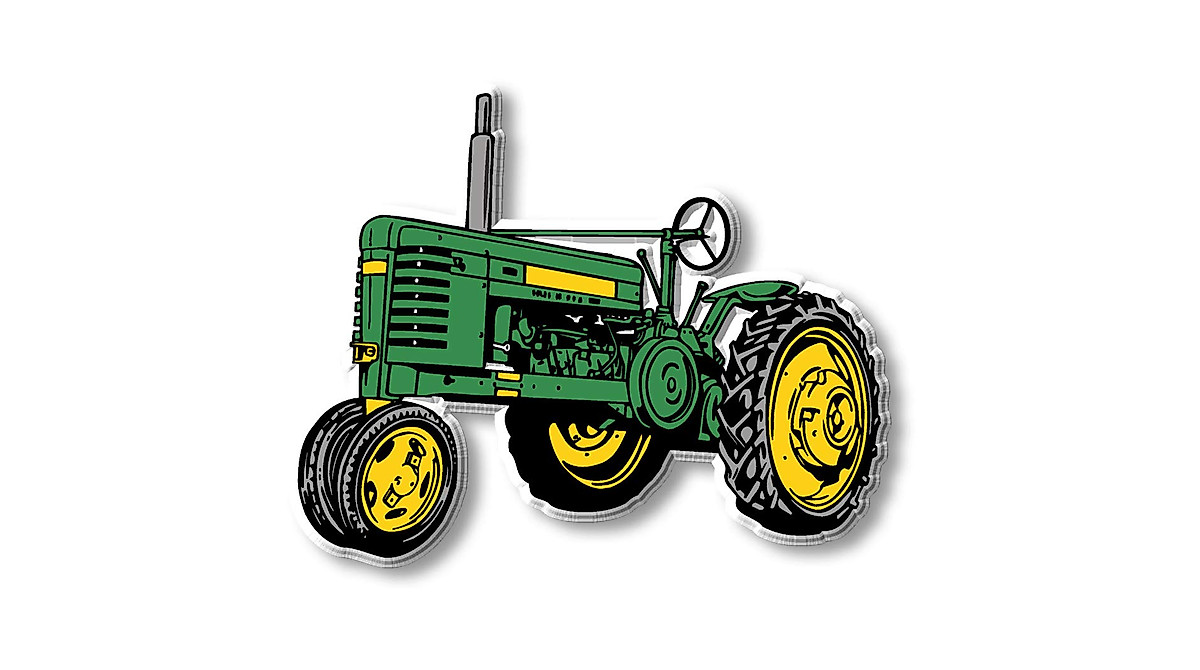 Classic Green & Yellow Tractor Magnet Set of 4