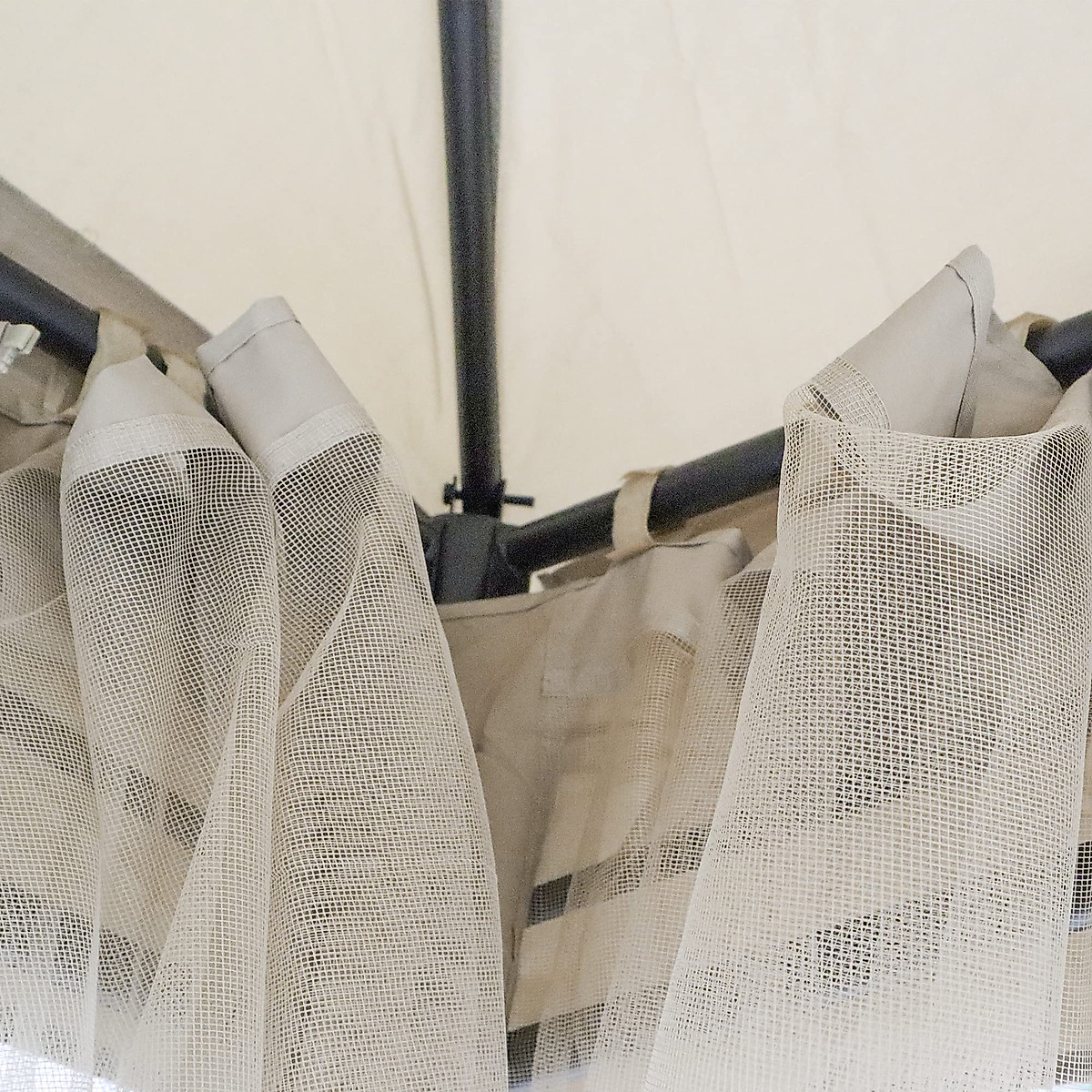 Joyside Outdoor Metal Gazebo, 10"x12" Patio Gazebo Double Vent Canopy Gazebo with Mesh Sidewalls, Gazebo Tent with Metal Frame Easy to Set Up for Patio Lawn and Backyard, Beige Top