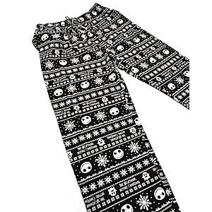 Disney The Nightmare Before Christmas Loungepants For Men | Adults Jack Skellington Pajama Trousers | Black PJ Bottoms