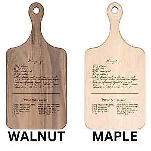 Personalized Handwritten Recipe Cutting Boards Custom Wooden Chopping Boards for Kitchen for Grandmother Kitchen Essentials Customized Chef Housewarming Presents (W/Handle Shape)