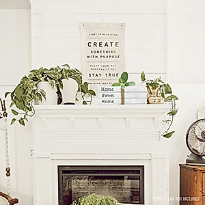 TenXVI Designs Decorative White Books, Set of 3 - Home Sweet Home Stacked Books - Rustic Farmhouse Accent Decor for Decorative Bookends, Entryway Shelf, Mantel and Bedroom Night Stands