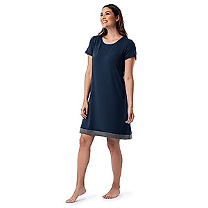 Fruit of the Loom Women's Plus Size Super Soft and Breathable Sleep Shirt, Midnight Blue, 5X