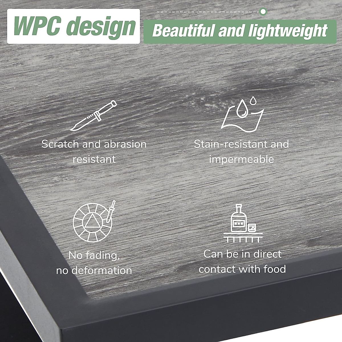 AECOJOY Aluminum Patio Furniture Set, Modern Outdoor Sectional Set, Patio Conversation Table and Chair Sets for Lawn, Backyard, and Deck with Grey Cushions