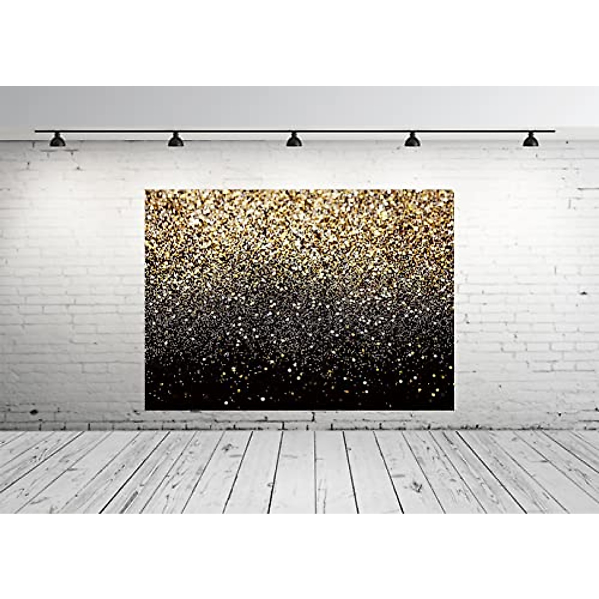 YYTDY 7X5FT Backdrop Bokeh Black Gold Backdrop Birthday Party Backdrop Ceremony Backdrop Studio Backdrop Photo Backgdrop Photo Studio Backdrop Group Photo Vinyl Backdrop D-29