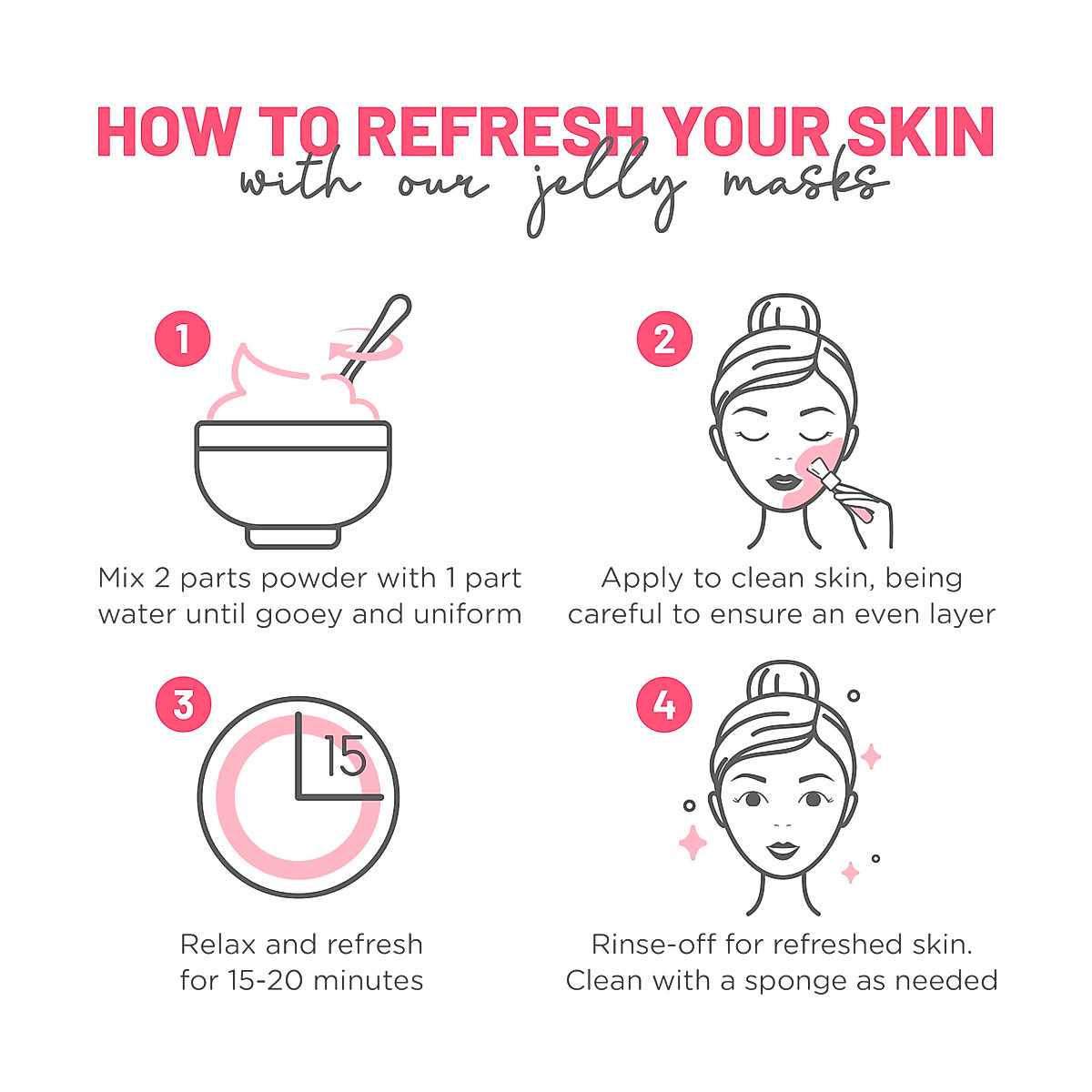 BRÜUN Peel-Off Egyptian Rose Jelly Mask for Face Care – A 23 fl oz Rubber Mask Jar for 30 to 35 Treatments – A Skin Care Moisturizing Gel Mask of Spa Set for Men, Women and Adults