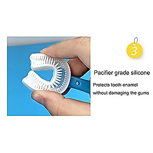 YLVV 6 Pack Kids U-Shaped Todder Toothbrush with Sand Timer, 360° Oral Teeth Cleaning Design Tooth Brushes, Food Grade Soft Silicone Brush Head for Toddlers and Children (2-6 Ages and 6-12 Ages)…