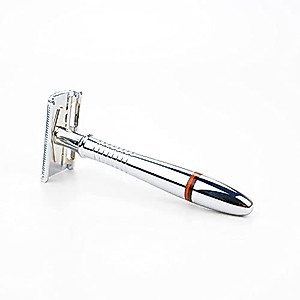 VIKINGS BLADE Double Edge Safety Razor for Men + 5 Swedish Steel Blades + Luxury Case. Classic 3-Piece. Reusable, Eco-Friendly (The Godfather)