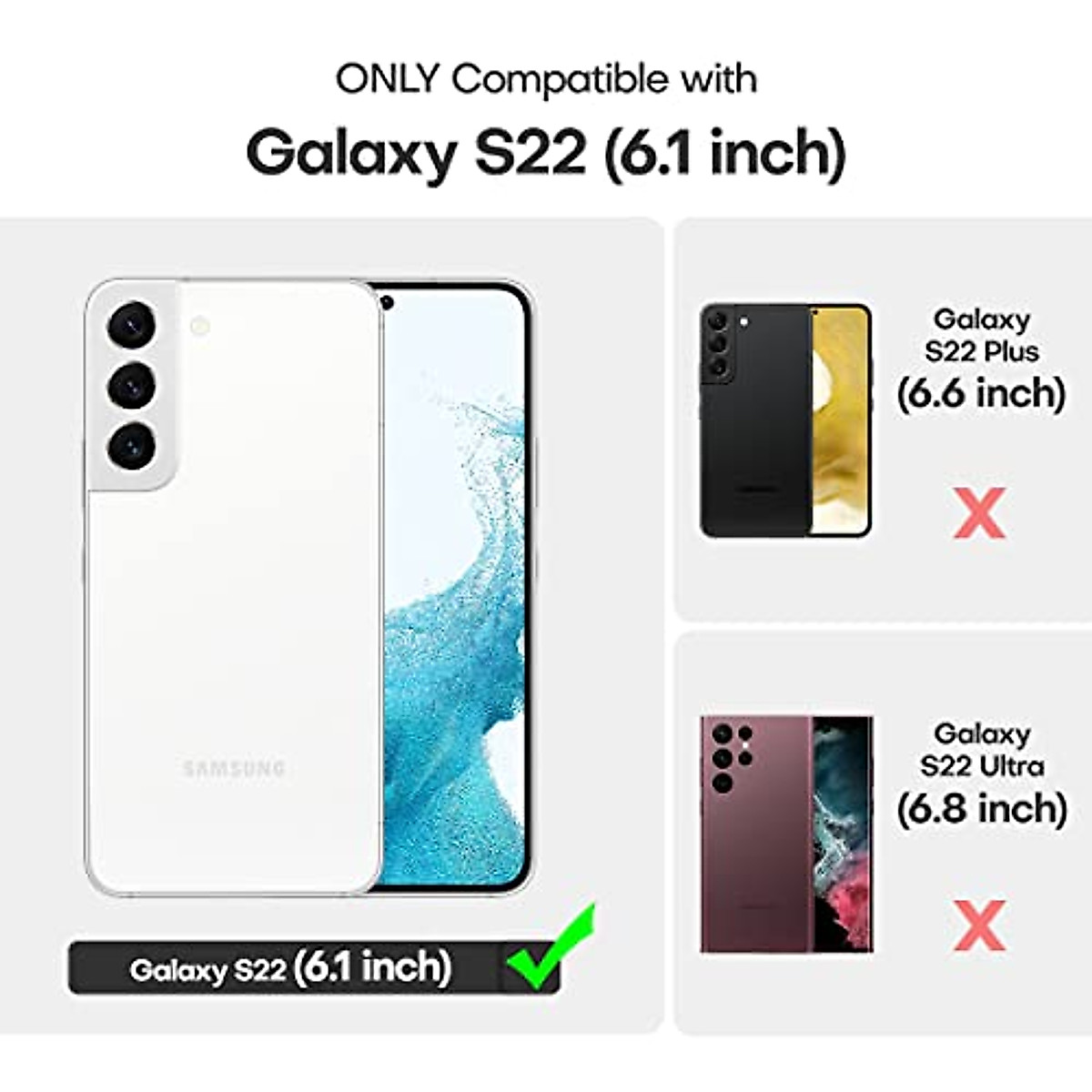 TOCOL [5 in 1 for Samsung Galaxy S22 Case 6.1 Inch, with 2 Pack Screen Protector + 2 Pack Camera Lens Protector, Translucent Matte Back [Military Grade Protection] Case for Galaxy S22 5G, Green