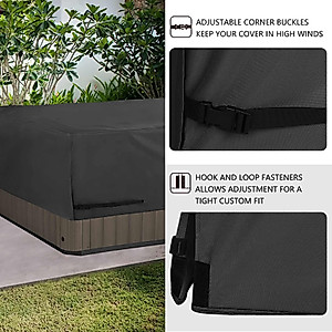 ULTCOVER Smart Selection Outdoor Hot Tub Hard Cover Protector Waterproof Square SPA Cover Cap 85 inch, Black