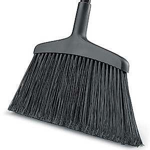 Libman Commercial 1115 Wide Commercial Angle Broom, Steel Handle, 15" Wide, Black Handle (Pack of 6)