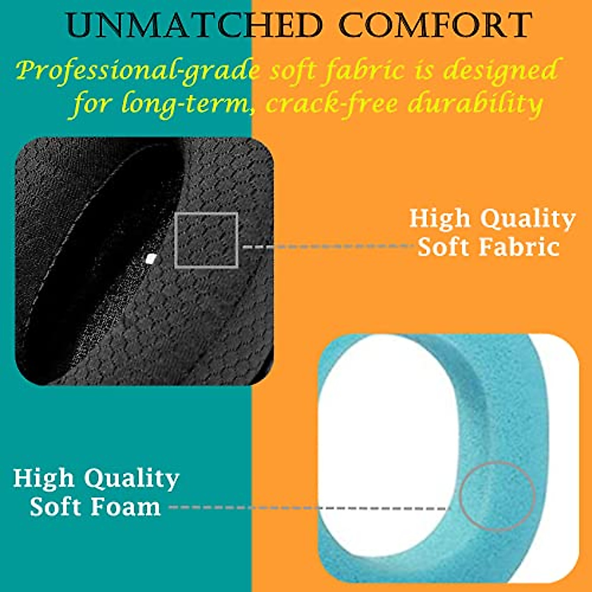 TaiZiChangQin Ear Pads Ear Cushions Earpads Replacement Compatible with Utaxo BH001 UTBH001 Headphone ( Black Fabric )