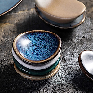 YAIKOAI Set of 7 Ceramic Chopsticks Holders Japanese Style Chopstick Rest Rack Ingot-shaped Fork Spoon Knife Rest Holder Stand for Kitchen Restaurant Party Dinning Tableware Decoration