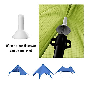 SaphiRose Adjustable Tarp Poles Set of 2 for Tents,Camping,Shelters,Hiking,Awnings(Black)