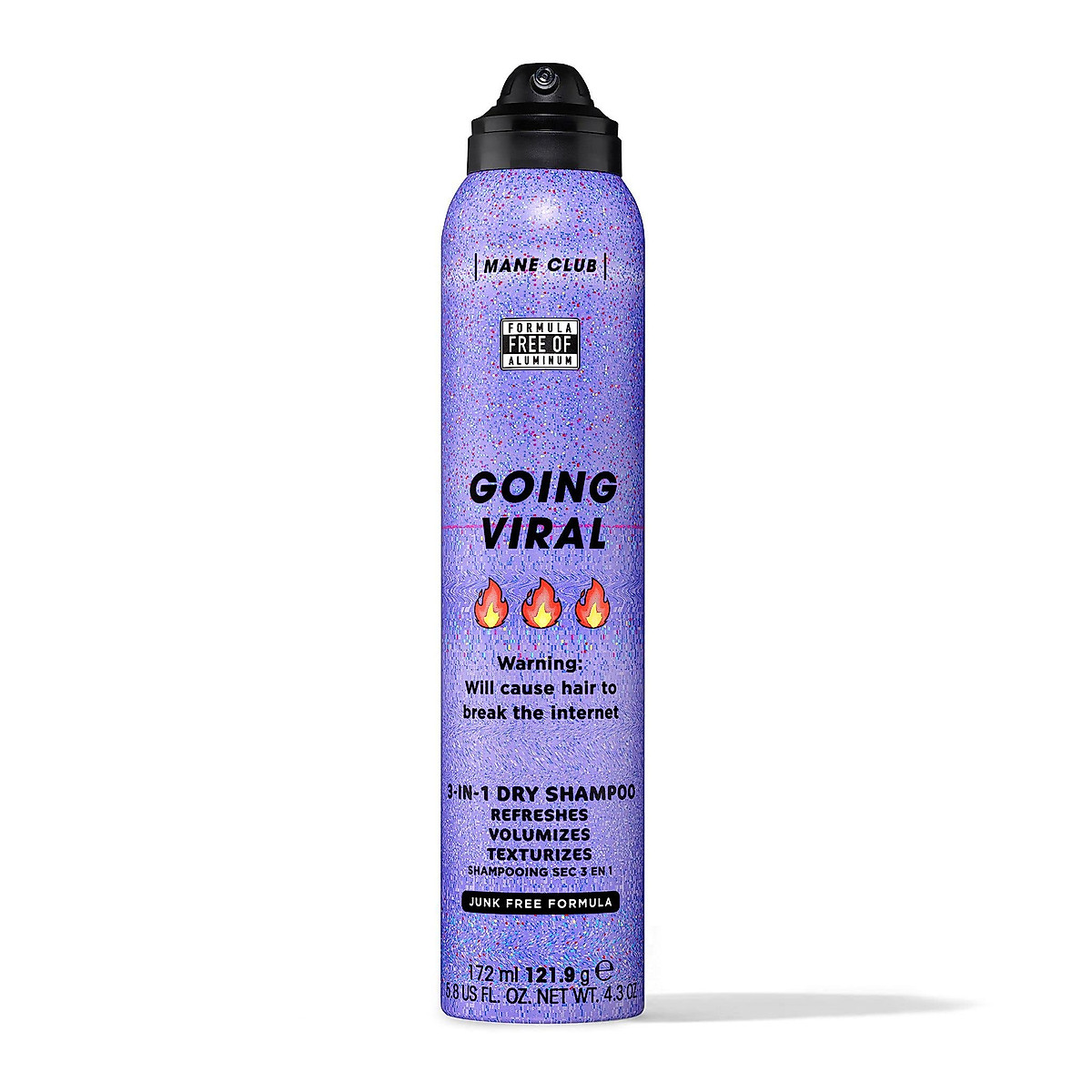 MANE CLUB Going Viral 3-IN-1 Texturizing Dry Shampoo, cruelty free, vegan, no sulfates or parabens, 4.3 Oz