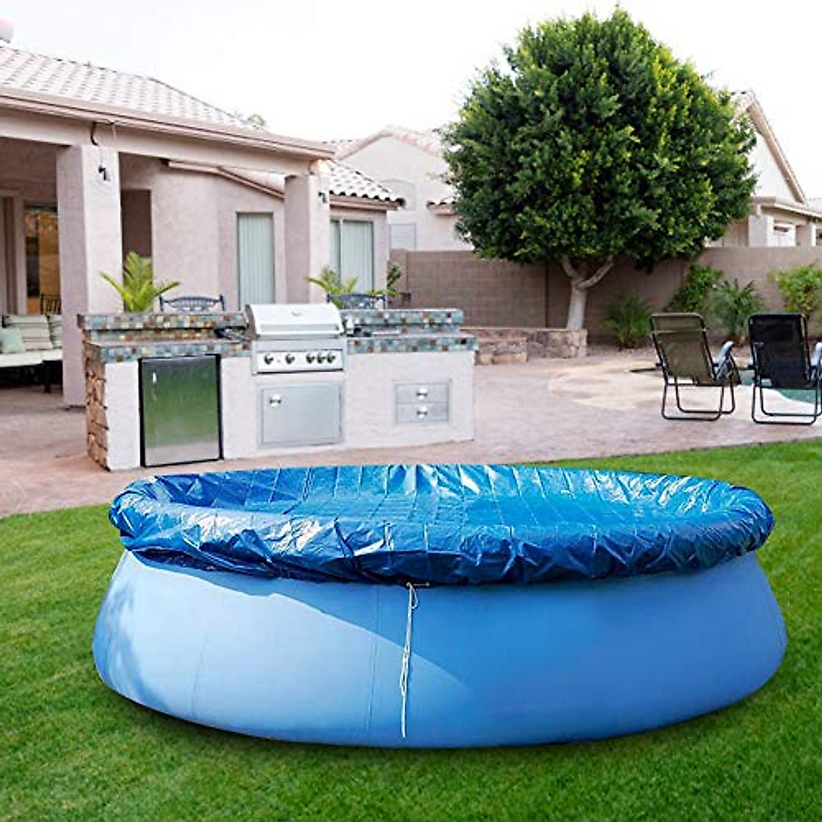 Taidda- Swimming Pool Accessories, Durable Rain Proof and Dust Proof Dust Proof Swimming Pool Cover, Garden for Swimming Pool280Cm Diameter