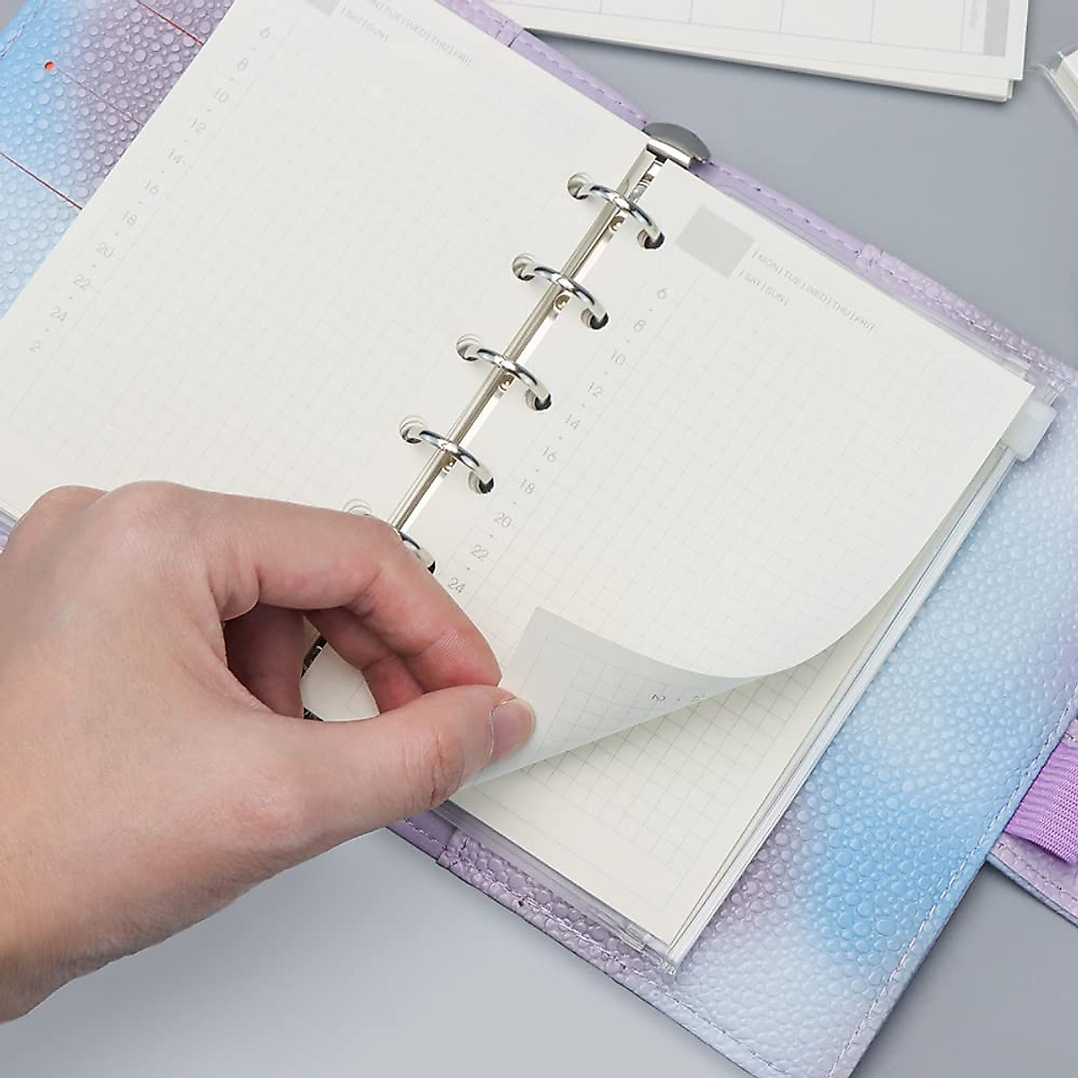 A7 Refill Paper 3 Pack Undated Daily&Weekly&Monthly Binder Inserts 6-Hole Punched Filler Paper Planner Refills, 135 Sheets/270 Pages Refillable Planner Binder Paper for A7 Planner Inserts