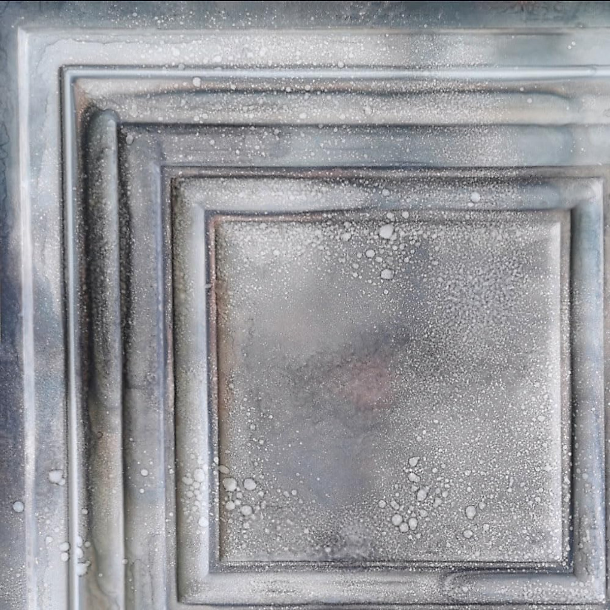 From Plain To Beautiful In Hours DCT05 Washington Square PVC 2' x 2' Lay-in or Glue-up Ceiling Tile (Covers / 40 sq.ft), Reclaimed Tin, 10 Piece