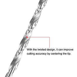 uxcell HSS(High Speed Steel) Extra Long Twist Drill Bits, 5.5mm Drill Diameter 250mm Length 2 Pcs