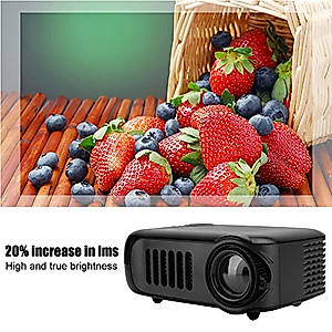 Mini Projector,Pocket Video Projector MAX Support 1080P,Portable Pico Video Projector for Children Present, Video TV Movie, Party Game,Outdoor Entertainment (black)