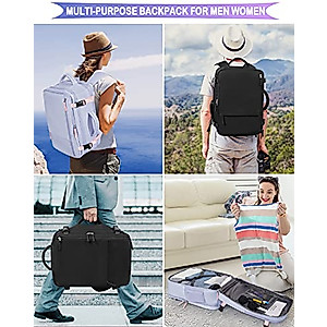 Getravel Travel Backpack for Women, Airline Approved Carry On Luggage As Personal Items, 17.3 inch Laptop Backpack, Waterproof Weekender Bag, Hiking Backpack(Purple)