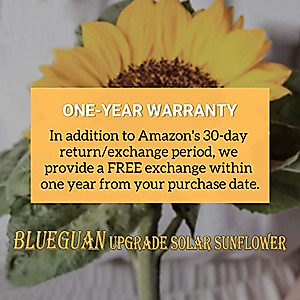 BLUEGUAN 4 Packs Solar Garden Lights, Solar Lights Outdoor Waterproof, Automatic Charging Sunflower Solar Flower Lights, Garden Solar Lights Decorative for Courtyards, Backyards and Lawn