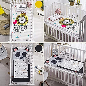 Amadon Foldable Sleeping Mats Cute Printing Summer Cooling Sleeping Mat Pad with Pillow Breathable Rest Mat for Baby Toddler Children Bed,I,47.2x23.6 inch / 120x60 cm