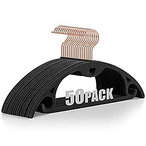 IEOKE Velvet Clothes Hangers,50-Pack No Shoulder Bumps Suit Hangers Ultra Thin Space Saving 360 Degree Swivel Heavy Duty Hook Durable Hangers for Sweaters,Coat,Jackets,Pants,Shirts(Gray)