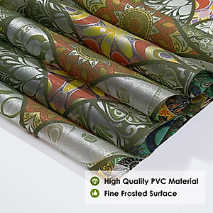 DKTIE Static Cling Decorative Window Film with Installation Tools Non Adhesive Privacy Film, Stained Glass Window Film for Bathroom Shower Door Heat Cotrol Anti UV, 17.7 x 78.7 Inch