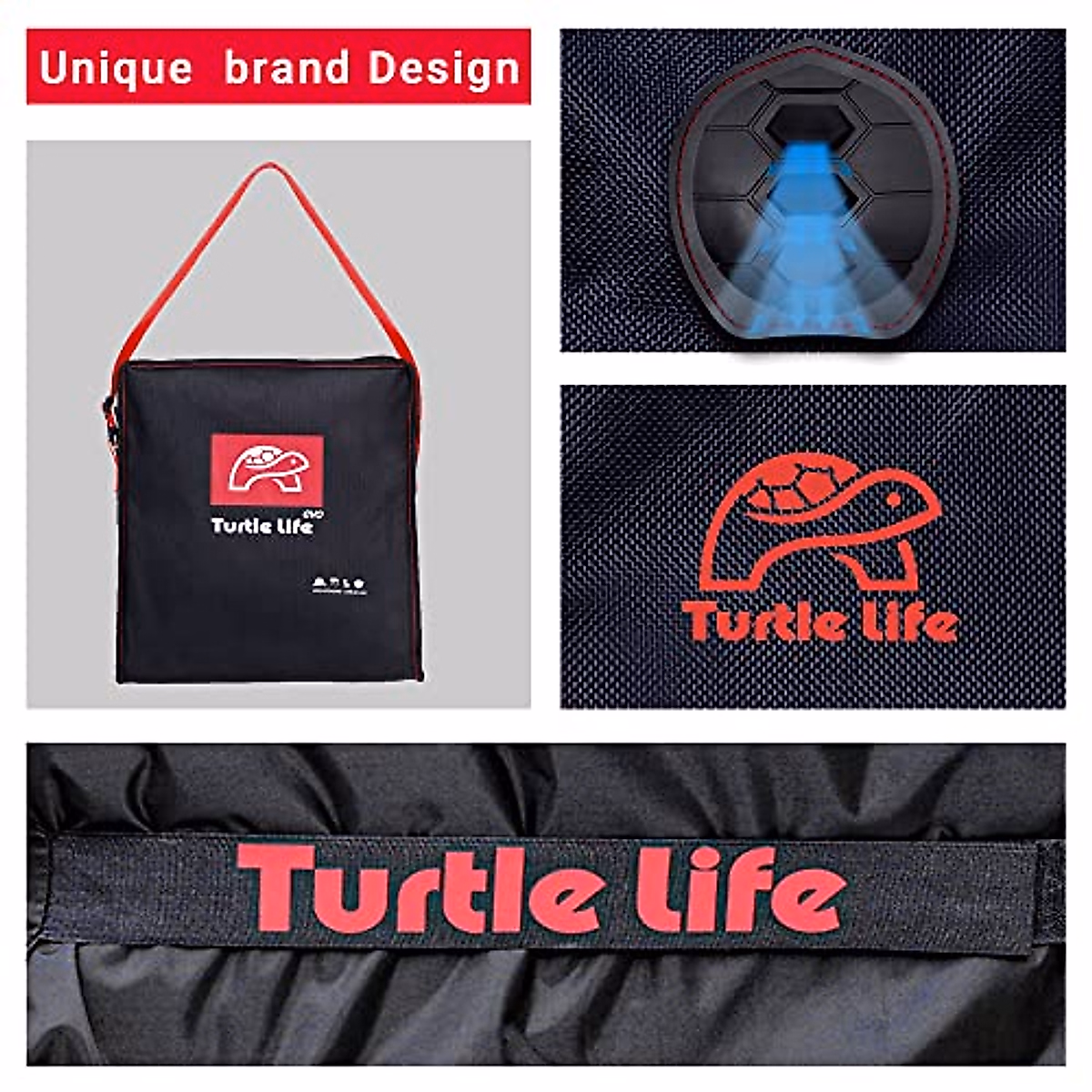 Turtle-Life BBQ Grill Cover,54 Inch Heavy Duty Waterproof Barbecue Gas Grill Covers for Weber Genesis Char-Broil Brinkmann, No Fading Away Within 2 Years, Black