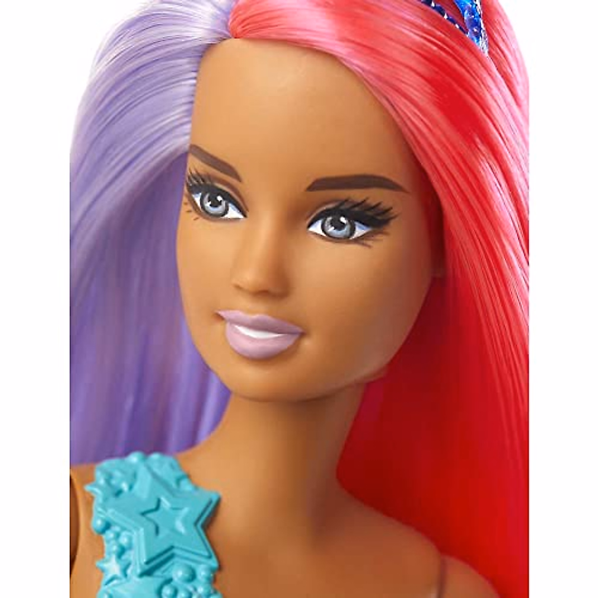 Barbie Dreamtopia Mermaid Doll, 12-inch, Pink and Purple Hair, with Tiara, Gift for 3 to 7 Year Olds