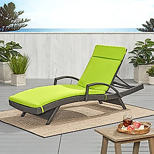 Christopher Knight Home Salem Outdoor Water Resistant Chaise Lounge Cushion, Green