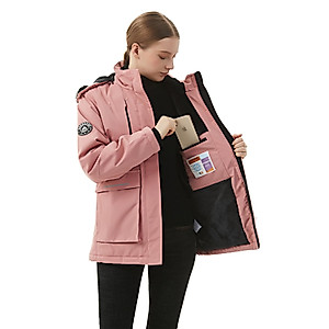 MOERDENG Women's Waterproof Winter Snow Coat Windproof Ski Jacket Hooded Snowboarding Jackets