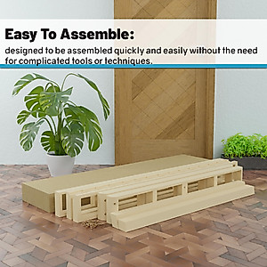 Greaton, 8-Inch Sturdy Box Spring for Mattress Support-Durable and Easy to Assemble Natural Wood Foundation for King, White