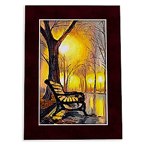 12x16 Mat for 11x14 Photo - Precut Dark Red Suede Picture Matboard for Frames Measuring 12 x 16 Inches - Bevel Cut Matte to Display Art Measuring 11 x 14 Inches - Acid Free ONE MAT