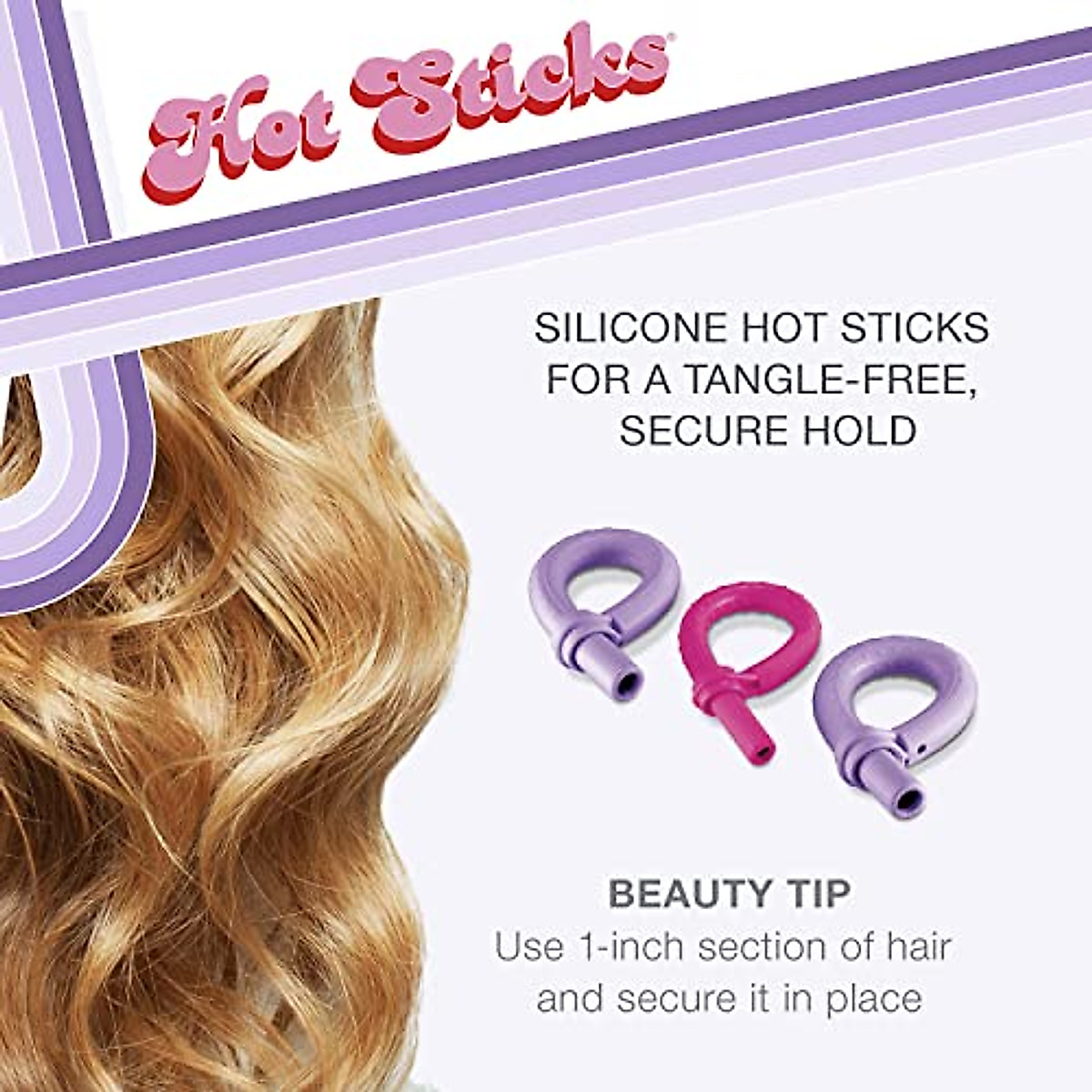 Conair HOT STICKS, Silicone Hot Roller Set with 7 Small and 7 Medium Rollers, No Clips Needed