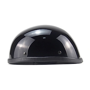 Woljay Motorcycle Half Helmet Beanie Cruising Skull Cap Small Helmets for Motorbike Scooter Chopper Moped Scooters Electric (X-Large, Gloss Black)