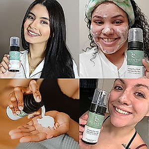 Foaming Face Wash - Peppermint Tea Tree Foaming Cleanser, Made with Hydrating Ingredients, Acne Face Wash for Women & Mens, Men Face Wash for Acne, Acne Cleanser, Natural Face Wash For Oily Skin