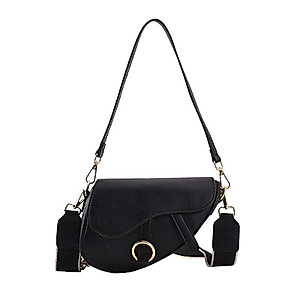PURFANREE Women Trendy Small Clutch Purse Saddle Shoulder Bag Underarm Handbag Satchel HandBag Crossbody Bag
