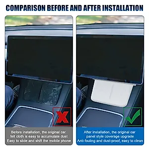 BOXOB Center Console Mat for, Silicone Console Mat Wireless Charging Pad Cover Center Console Pad for Model 3 Model Y Car Center Console Accessories (White)