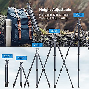 SmallRig Lightweight Travel Tripod AP-01 with Compact Structure, 360° Ball Head, Quick Release Plate, Travel Bag, Load up to 33 lbs/15 kg, for Canon for Nikon for Sony for DSLR-3987