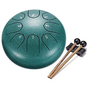 Steel Tongue Drum for Beginner, LEKATO 6 Inch 8 Notes Steel Hanpan Drum Percussion Christmas Birthday Gift, C Key,with Song Book, Drum Mallets