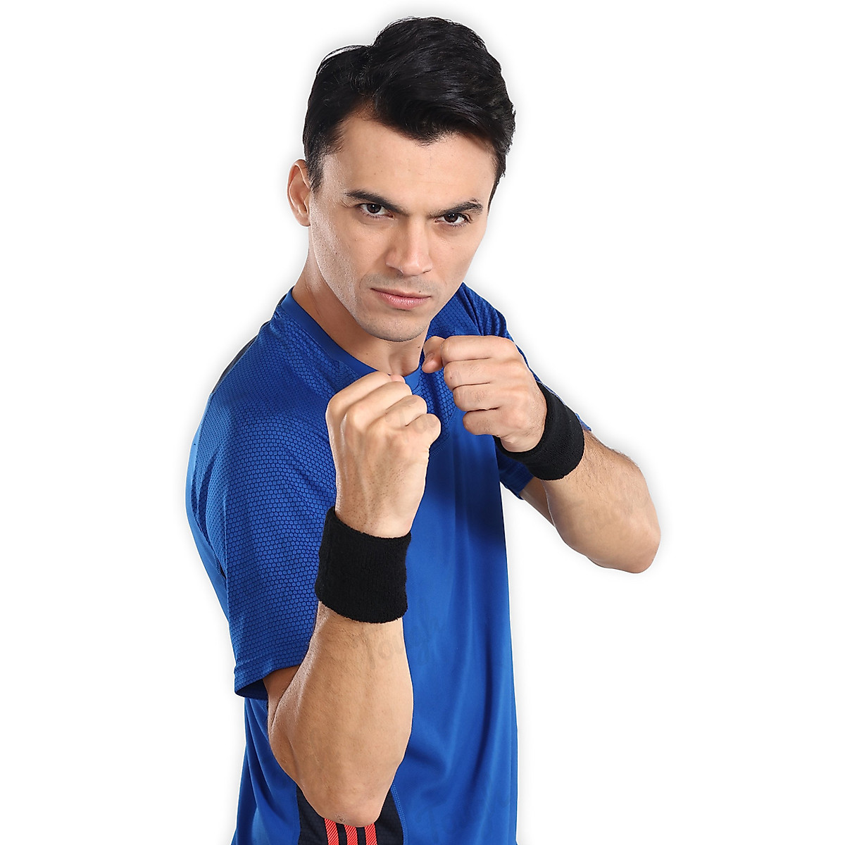 Tough Headwear Sports Wristbands - Arm Bands, Wrist Sweat Bands - One Size - Black - Cotton Blend - Unisex - For Athletes