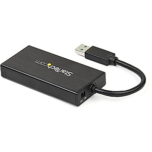StarTech.com USB 3.0 Hub with Gigabit Ethernet Adapter - 5Gbps - 3 Port - NIC - USB Network / LAN Adapter - Windows & Mac Compatible , TAA (ST3300G3UA)