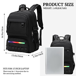 Lanola High School Middle Bookbag for Boy Girls Lightweight School Bag College Backpack for Men Women Travel bag - Black