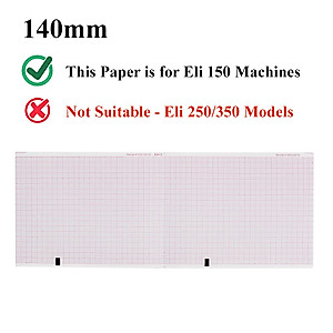ECG EKG Paper Mortara ELI 150 Machine Compatible Thermal Recording Sheets 5 PacksPlease note this paper is for Eli 150 machines and not Eli 250 / 350 models. This paper measures 108 mm or 4.25 inches