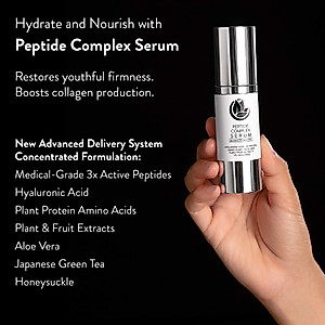 Microderm GLO MINI Premium Skincare Bundle - includes Blackhead Remover Vacuum Tool, 8mm Filters 30 pack, Peptide Complex Serum. Best Anti Aging Treatment Black Head Remover and Pore Extractor Kit