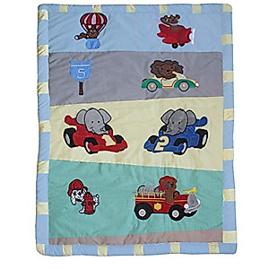 BabyFad Animal Zoom 9 Piece Baby Crib Bedding Set