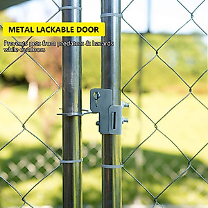 MAGIC UNION Dog Kennel Outdoor Metal Dog Cage Outside Dog Fence Pet Enclosure Fencing with Water-Resistant Cover Roof Backyard Dog Run House (Basic)